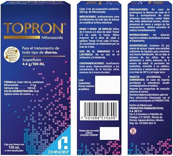 Topron Suspensión 120 mL | Antidiarreico